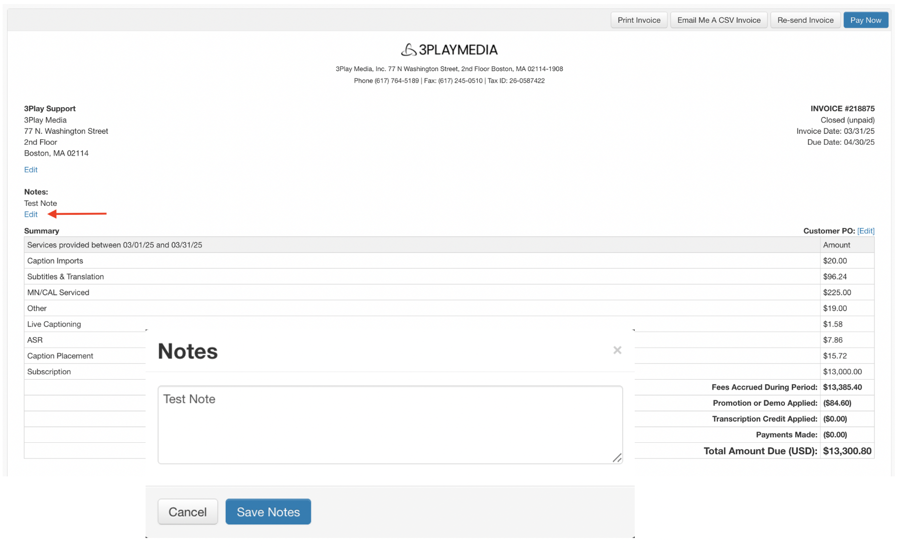 Managing Invoices: Viewing, Editing, and Closing – 3Play Media Support