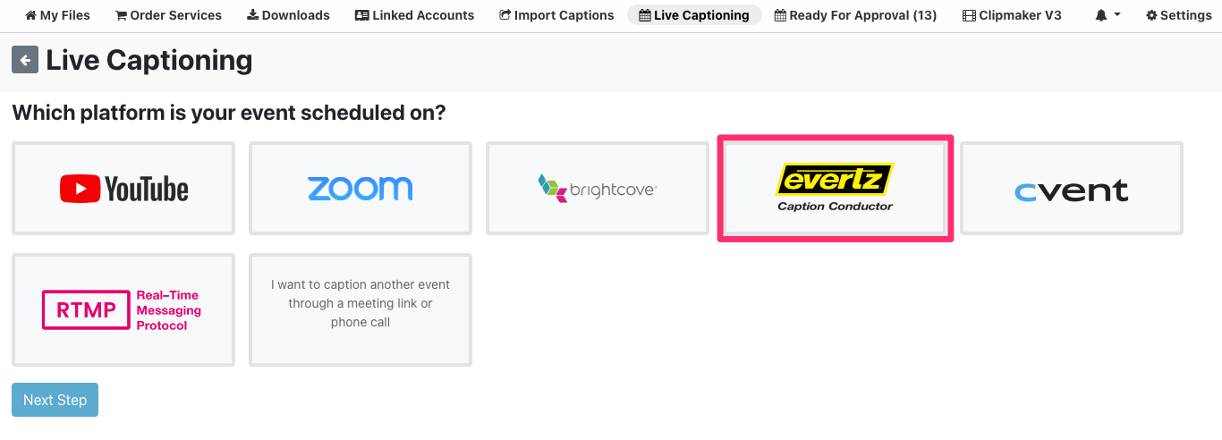 Evertz Caption Conductor - Scheduling Live Captions (BETA) – 3Play Media Support