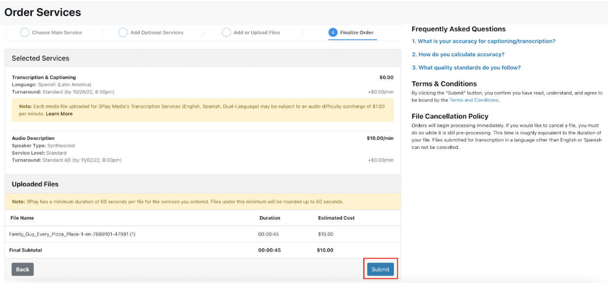Spanish Audio Description: How to Order – 3Play Media Support
